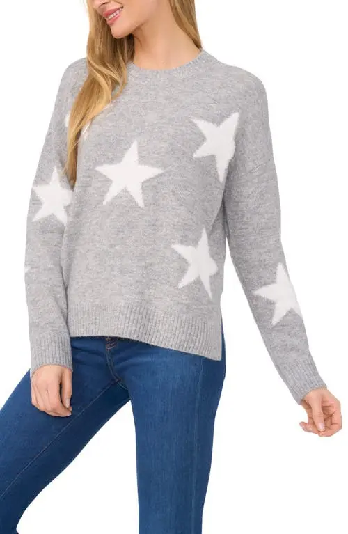 CECE DUPRAZ Eyelash Star Sweater - Light Heather Grey