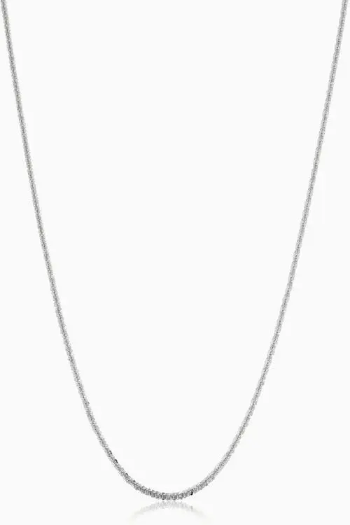 ORADINA 14k Gold Shimmer Adjustable Chain - White Gold