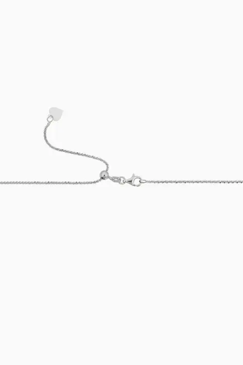 ORADINA 14k Gold Shimmer Adjustable Chain - White Gold
