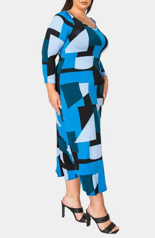 L I V D Ozean Azul Long Sleeve Maxi Dress