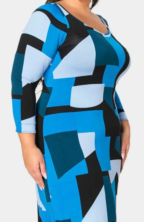 L I V D Ozean Azul Long Sleeve Maxi Dress