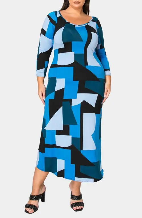 L I V D Ozean Azul Long Sleeve Maxi Dress