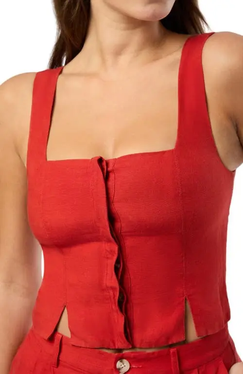 Onia Air Linen Square Neck Top
