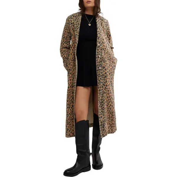 Free People Monique Denim Duster - Cheetah