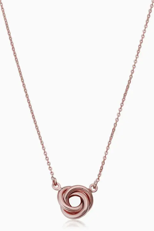 ORADINA 14k Gold Knot Pendant Necklace - Rose Gold