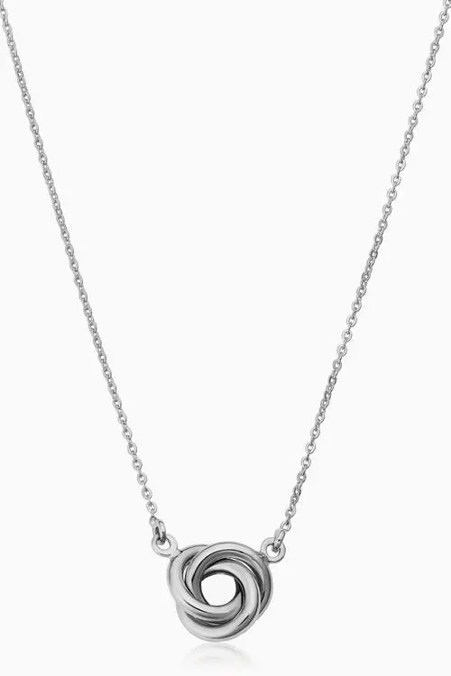 ORADINA 14k Gold Knot Pendant Necklace - White Gold