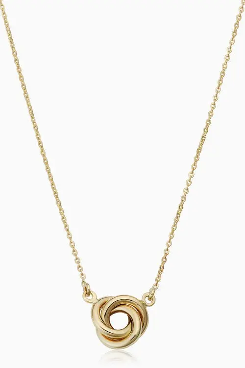 ORADINA 14k Gold Knot Pendant Necklace - Yellow Gold