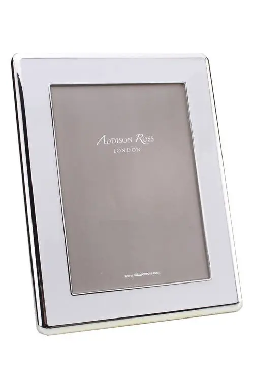 ADDISON ROSS LONDON Silver Plate & Enamel 8 X 10-inch Picture Frame - White