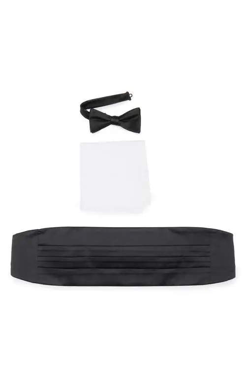 Nordstrom Silk Cummerbund & Pre-tied Bow Tie Set - Black