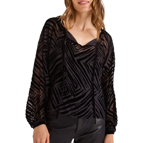 Bella Dahl Burnout Velvet Split Neck Top