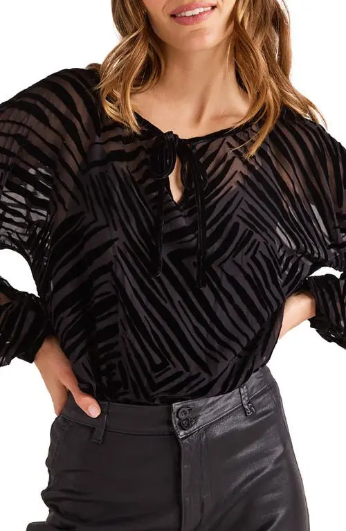 Bella Dahl Burnout Velvet Split Neck Top