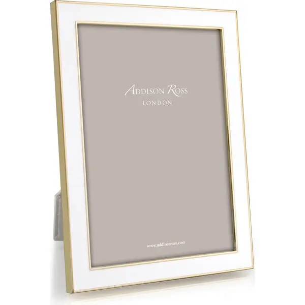 ADDISON ROSS LONDON Goldtone Plate & Enamel Picture Frame - White