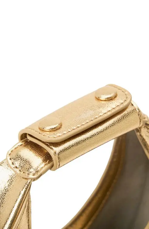 Staud Good Night Metallic Leather Moon Bag - Gold