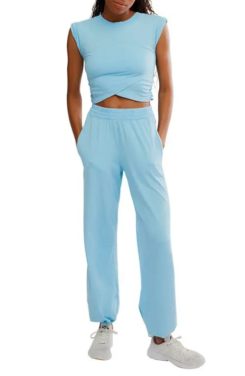 Free People Hot Shot Crossover T-shirt & Joggers Set - Bright Blue
