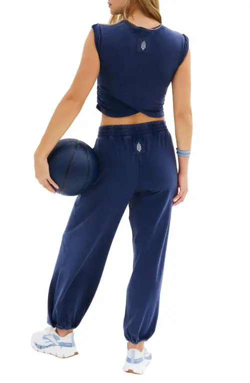 Free People Hot Shot Crossover T-shirt And Joggers Set - Midnight Navy