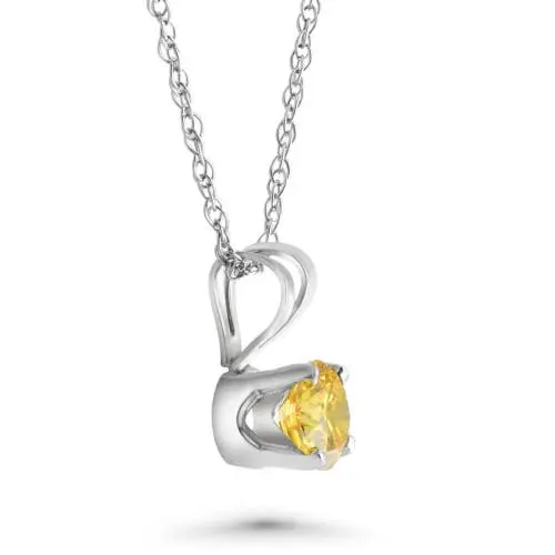 BLISS DIAMOND 20.50ct Lab Grown Diamond Solitaire Pendant Necklace - White Gold - .25ct
