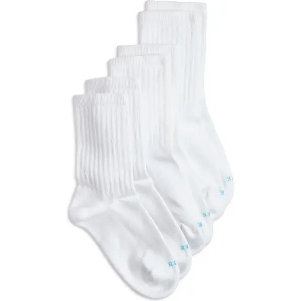 Hue Air Cushion Assorted 3-pack Crew Socks - White