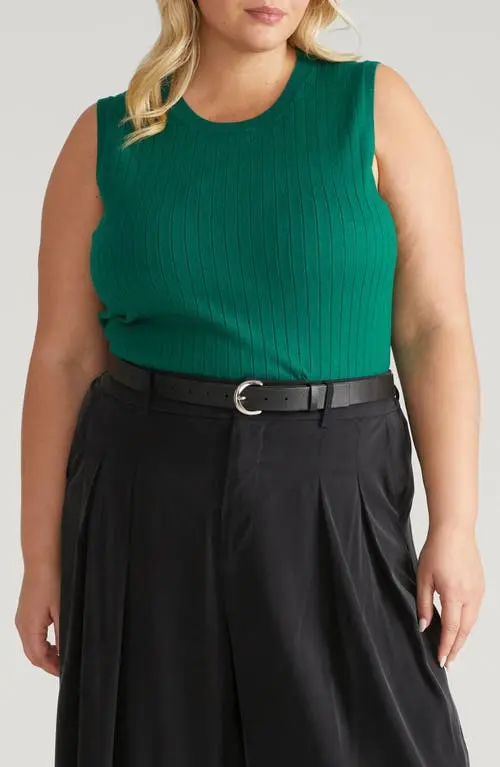 Universal Standard Workwear Ribbed Sweater Vest - Aventurine Green