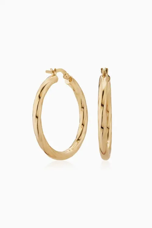 ORADINA 14k Gold Hoop Earrings - Yellow Gold