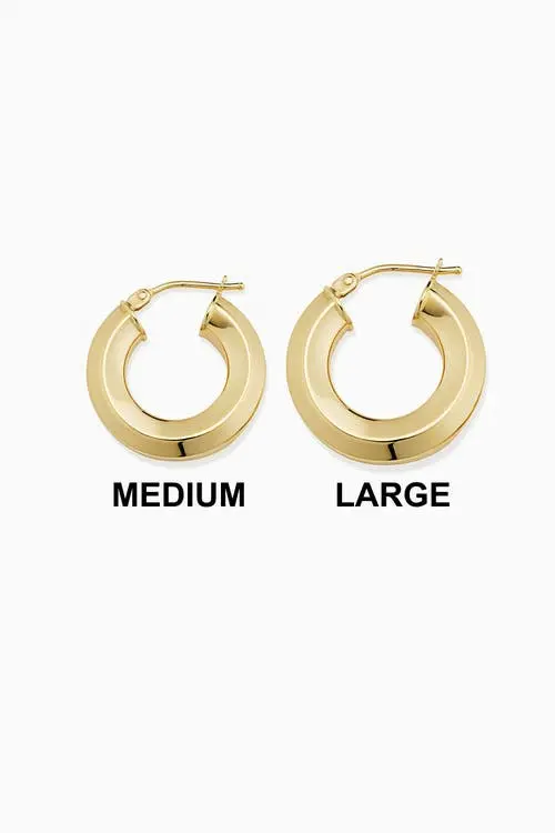 ORADINA 14k Yellow Gold Clean Cut Hoop Earrings - Yellow Gold - 20mm
