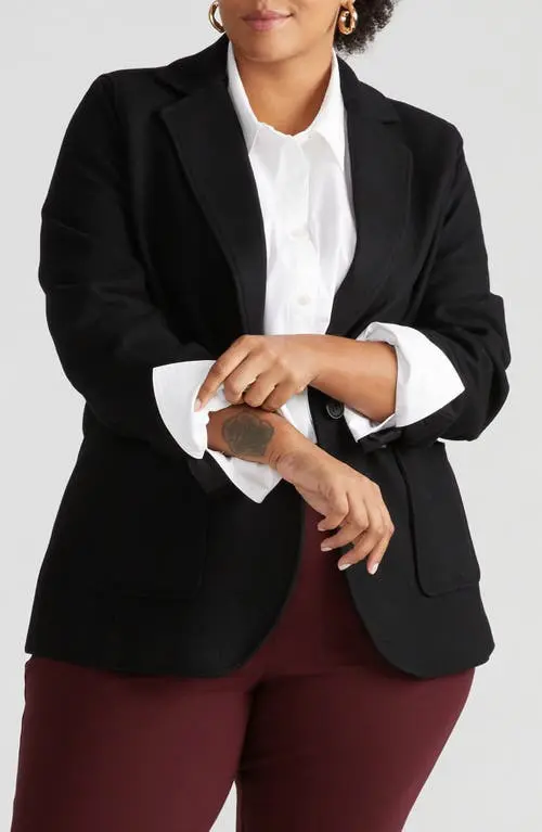 Universal Standard Kidjo Wool Blend Jacket - Black