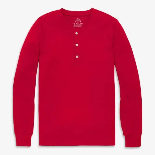 PRIMARY Fit Organic Long Sleeve Henley Pj Top - Cherry