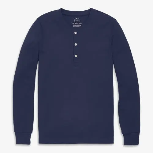 PRIMARY Fit Organic Long Sleeve Henley Pj Top - Navy