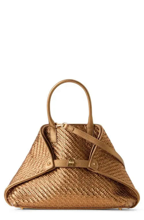 Akris Small Ai Woven Leather Shoulder Bag - Broncegold
