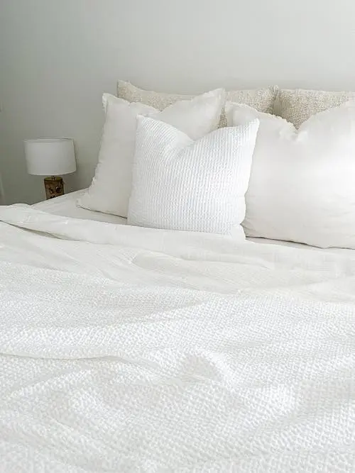 Anaya Cool Cotton Waffle Weave Pillow With Down Alternative Insert