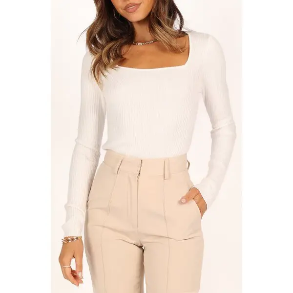 PETAL & PUP Shani Rib Top - White