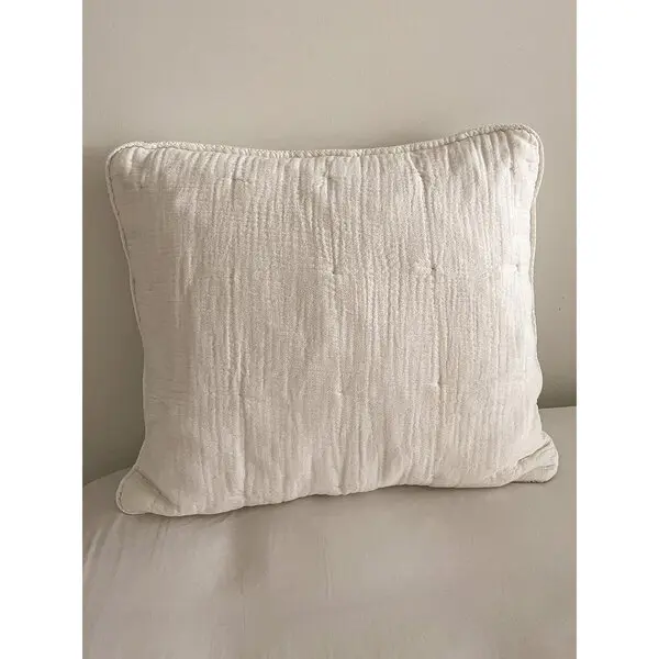 Anaya Easy Cotton Gauze Euro Pillow With Down Alternative Insert - Beige