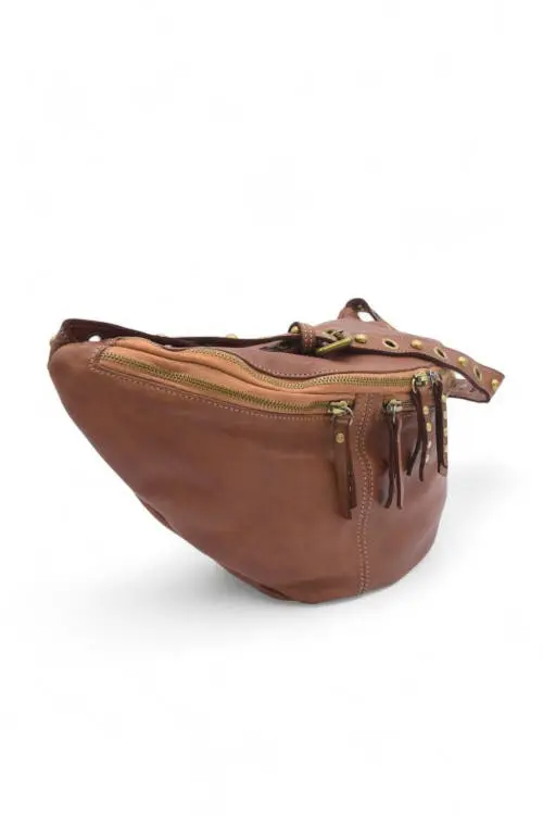 BOLSA NOVA Bella Large Sling Bag In Washed Italian Leather - Cognac