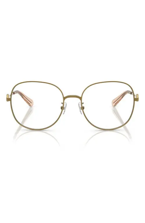 Tory Burch 55mm Round Frame Optical Glasses - Gold Amber