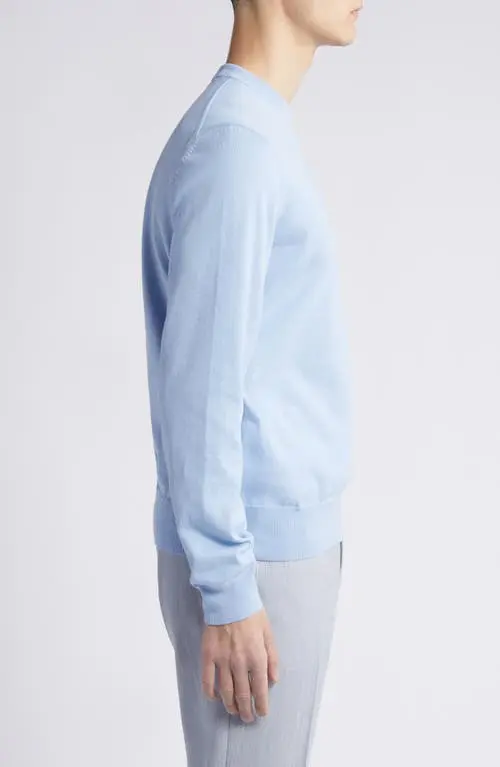 BOSS Pacas Cotton Crewneck Sweater - Light Blue
