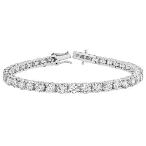 LUVMYJEWELRY 10k Gold 18.9 Carat Lab Grown Diamond Tennis Bracelet - 10k White Gold