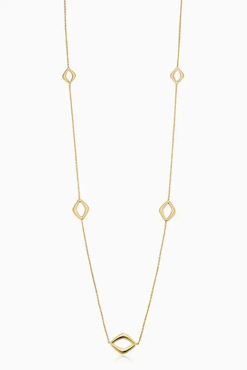 ORADINA 14k Gold Link Station Necklace - Yellow Gold