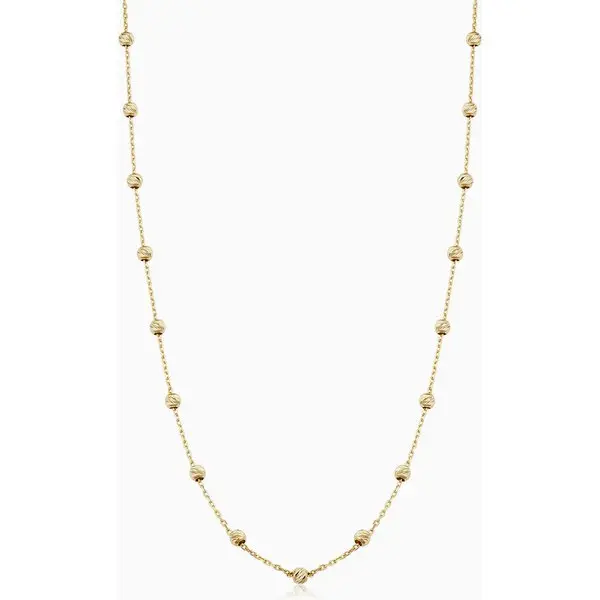 ORADINA 14k Gold Ball Station Necklace - Yellow Gold