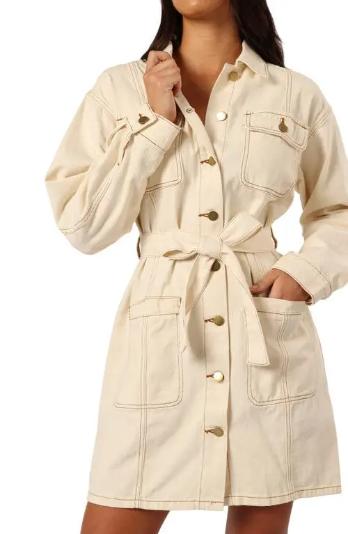 PETAL & PUP Otto Long Sleeve Denim Mini Shirtdress