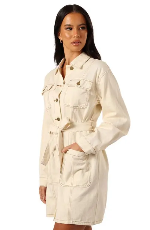 PETAL & PUP Otto Long Sleeve Denim Mini Shirtdress