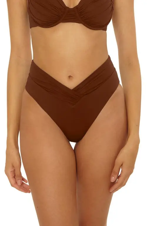 BECCA® By Rebecca Virtue Color Code High Waist Bikini Bottoms - Dark Coco