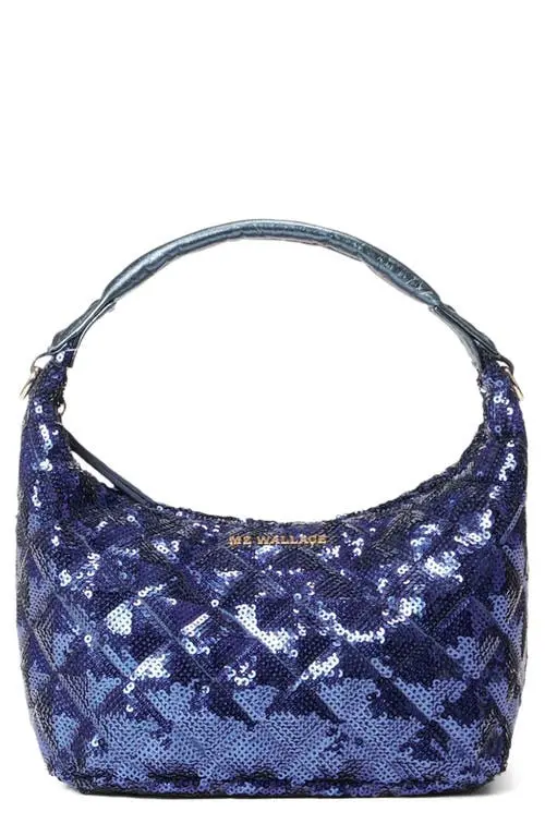 Mz Wallace Mini Metro Sequin Top Handle Bag - Sapphire Sequin