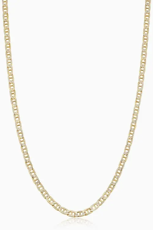 ORADINA 14k Gold Mariner Pavé Chain Necklace - Yellow Gold