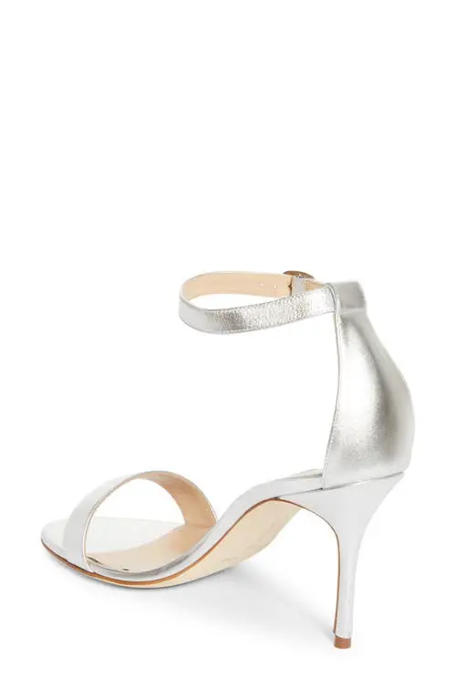 Manolo Blahnik Chaos Ankle Strap Sandal - Metallic Silver