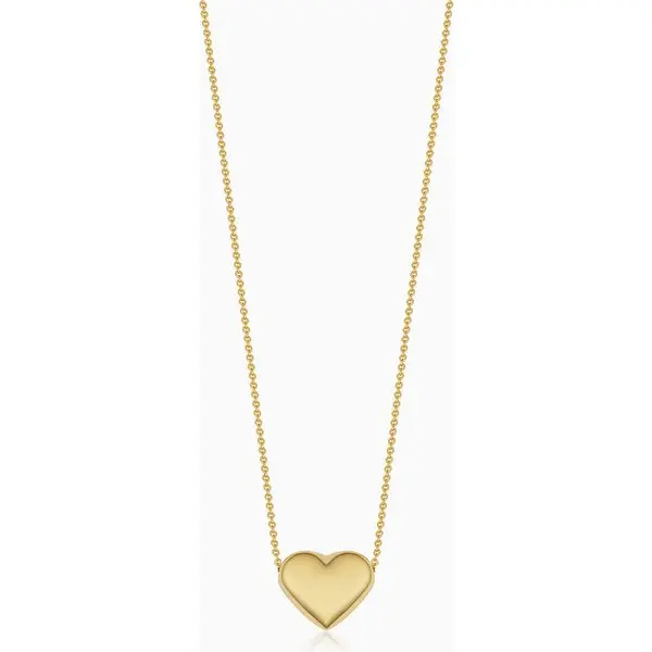 ORADINA 14k Gold Puffed Heart Pendant Necklace - Yellow Gold