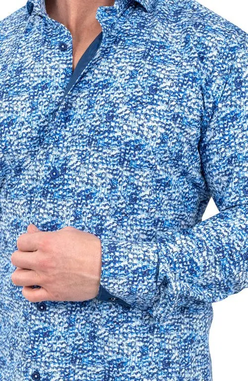 MACEOO Einstein Stretchie Cubes Button-up Shirt