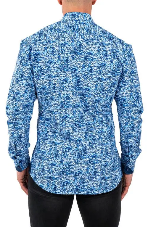 MACEOO Einstein Stretchie Cubes Button-up Shirt