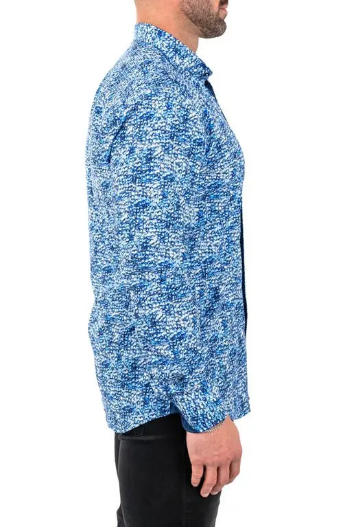 MACEOO Einstein Stretchie Cubes Button-up Shirt