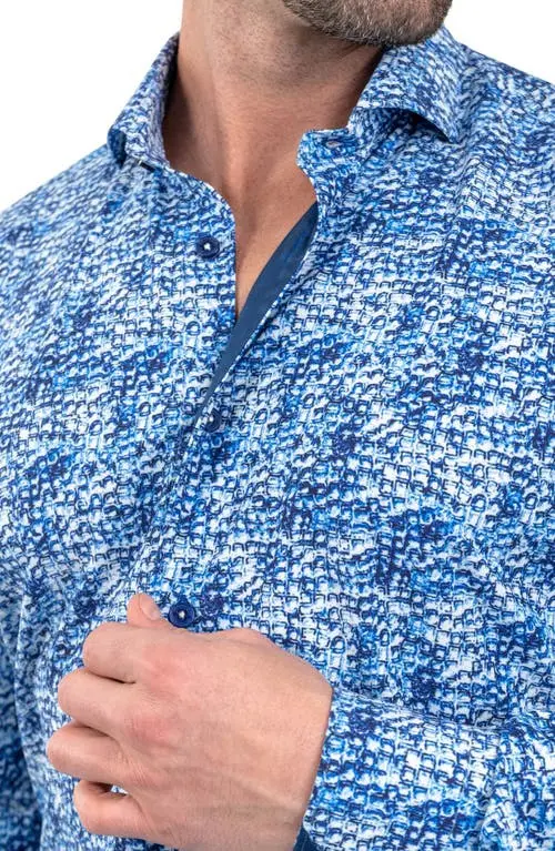 MACEOO Einstein Stretchie Cubes Button-up Shirt