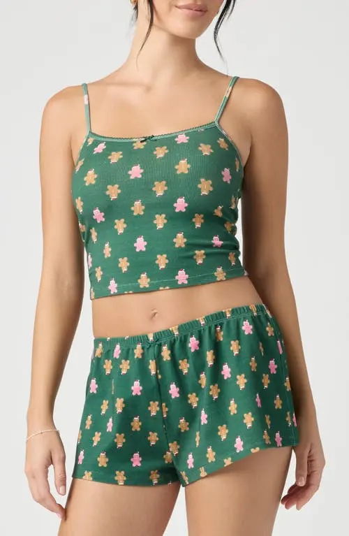 FLORENCE BY MILLS Cotton Blend Pajamas - Grn Gingerbrd