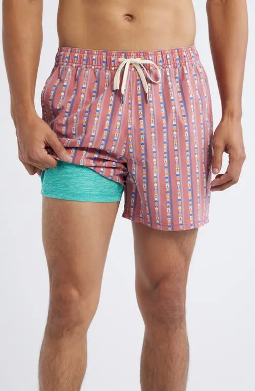 FAIR HARBOR Bungalow Swim Trunks - Red Sailing Stripe